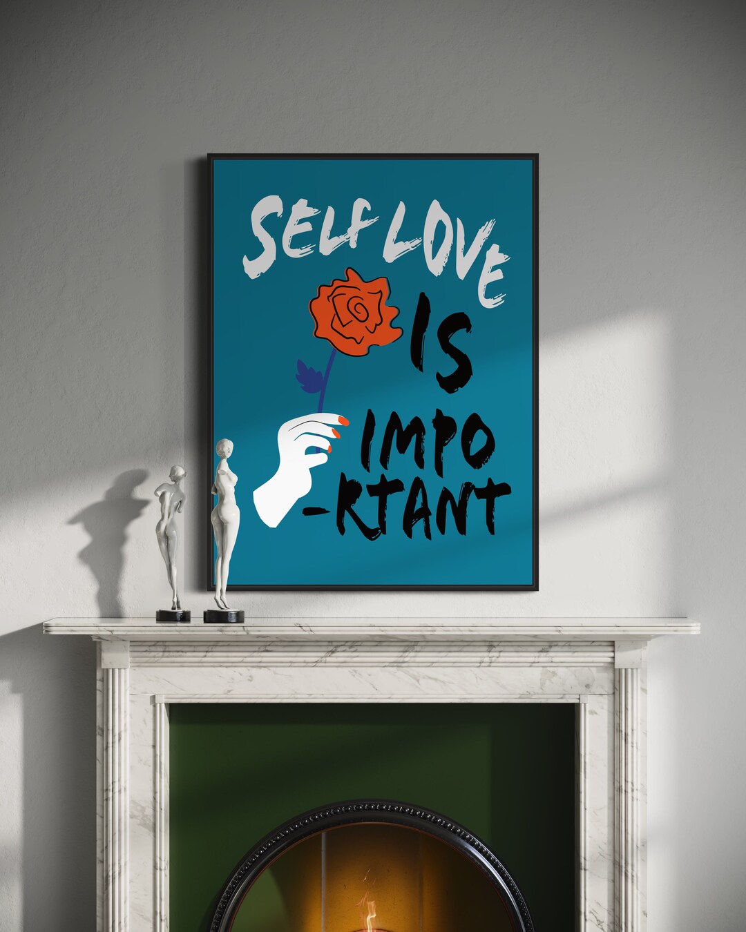 Positive Affirmation Print, Self Love is Important, Mindset Art ...