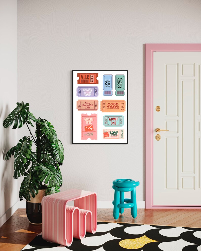 Trendy Wall Art, Life Ticket Stub Poster, Printable College Apartment ...
