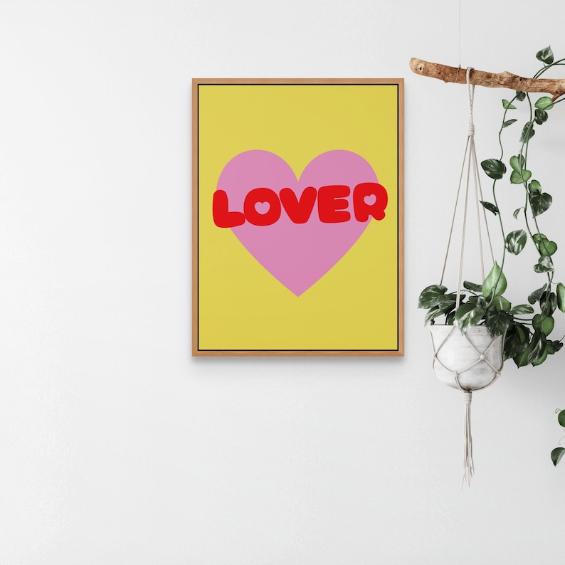 Lover Art Print, Love Heart Poster, Valentine's Day Decor, TS Lyric Art ...