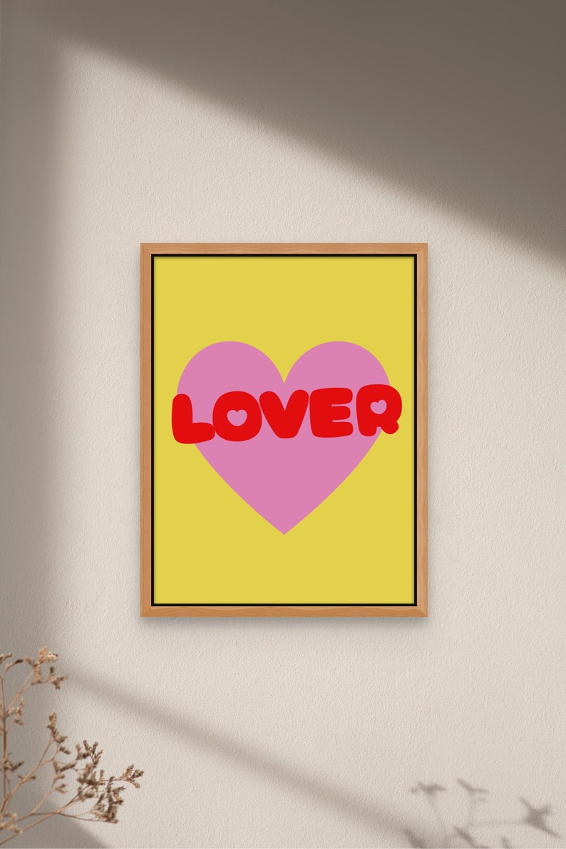 Lover Art Print, Love Heart Poster, Valentine's Day Decor, TS Lyric Art ...