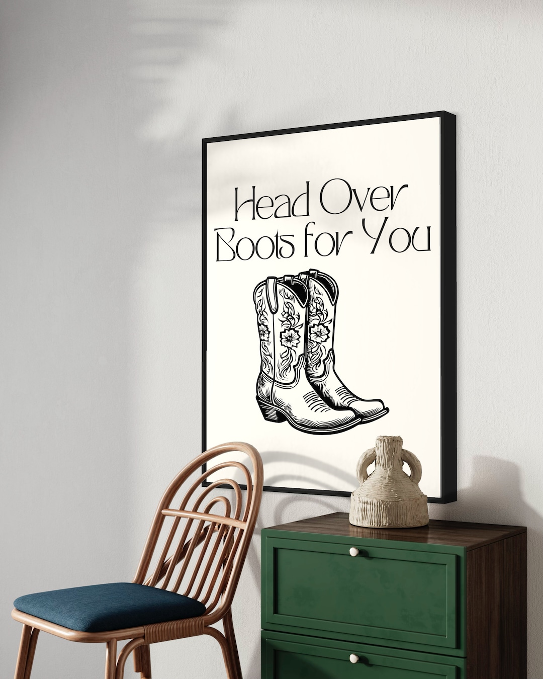 Coastal Cowgirl Print, Head Over Boots for You Poster, Trendy Western ...