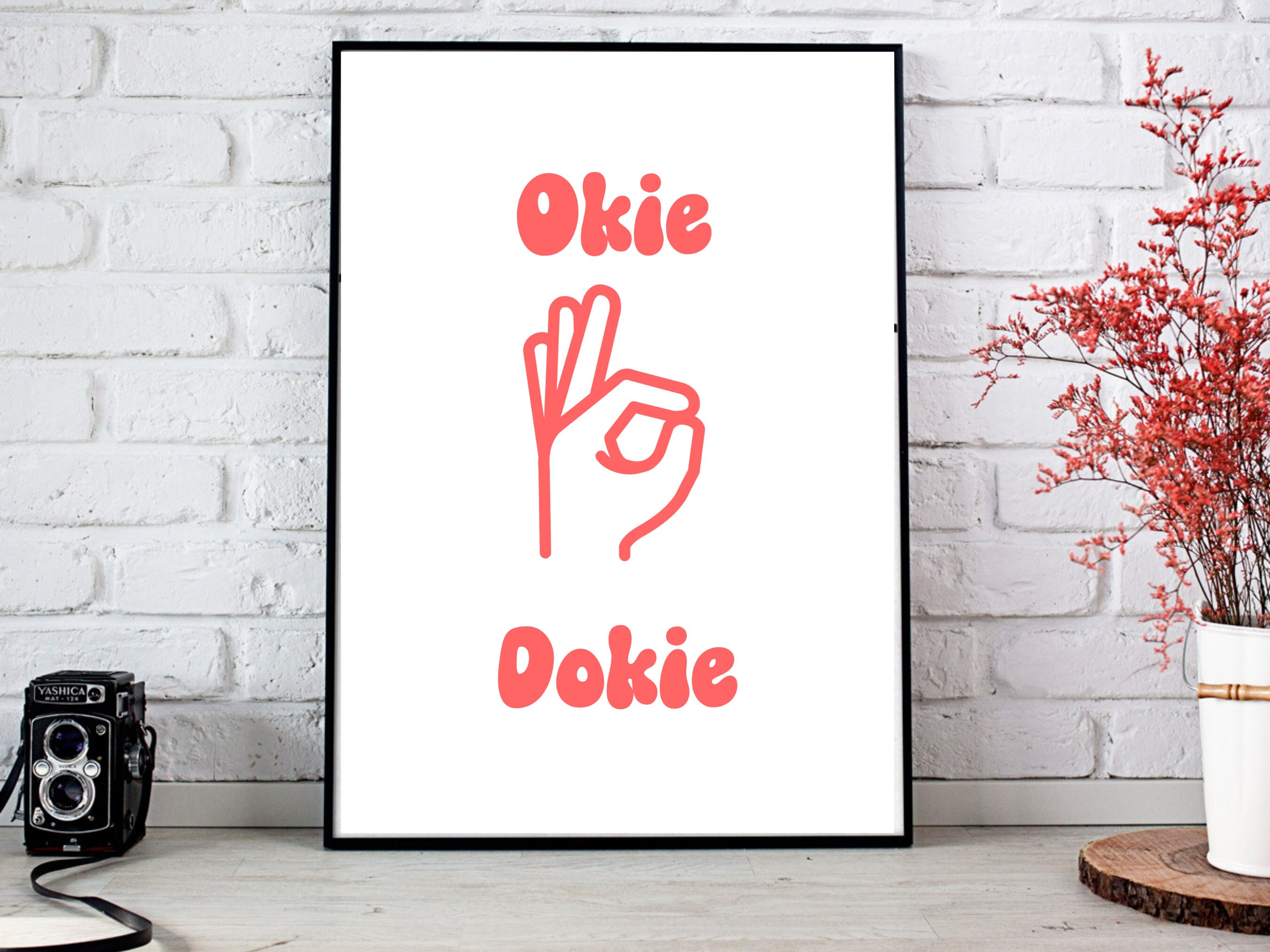 Okie Dokie Art Print Digital Download Red and White OK Hand - Etsy