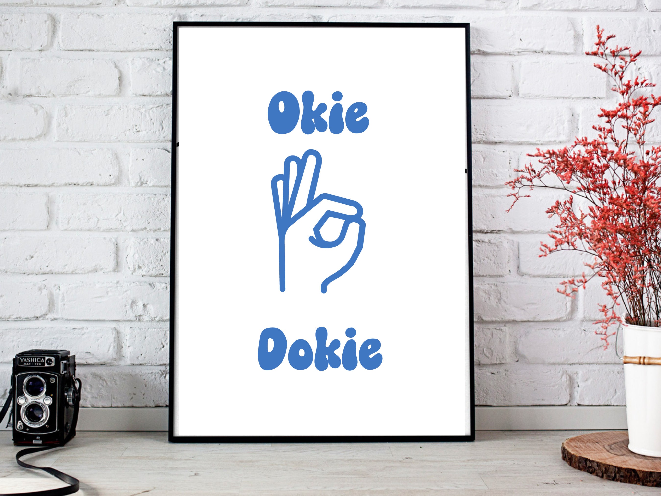 Okie Dokie Art Print Digital Download Red and White OK Hand - Etsy