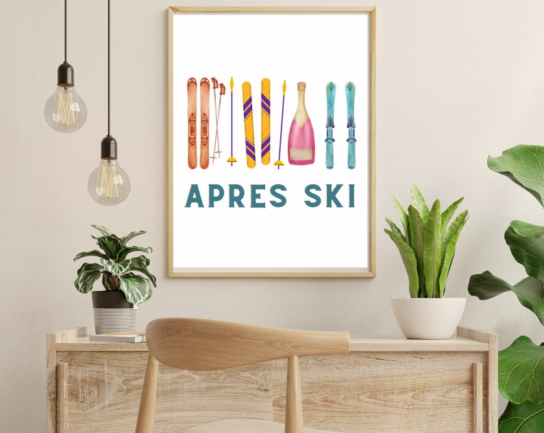 Apres Ski Poster: Vintage Skiing Wall Art (digital Download) - Etsy