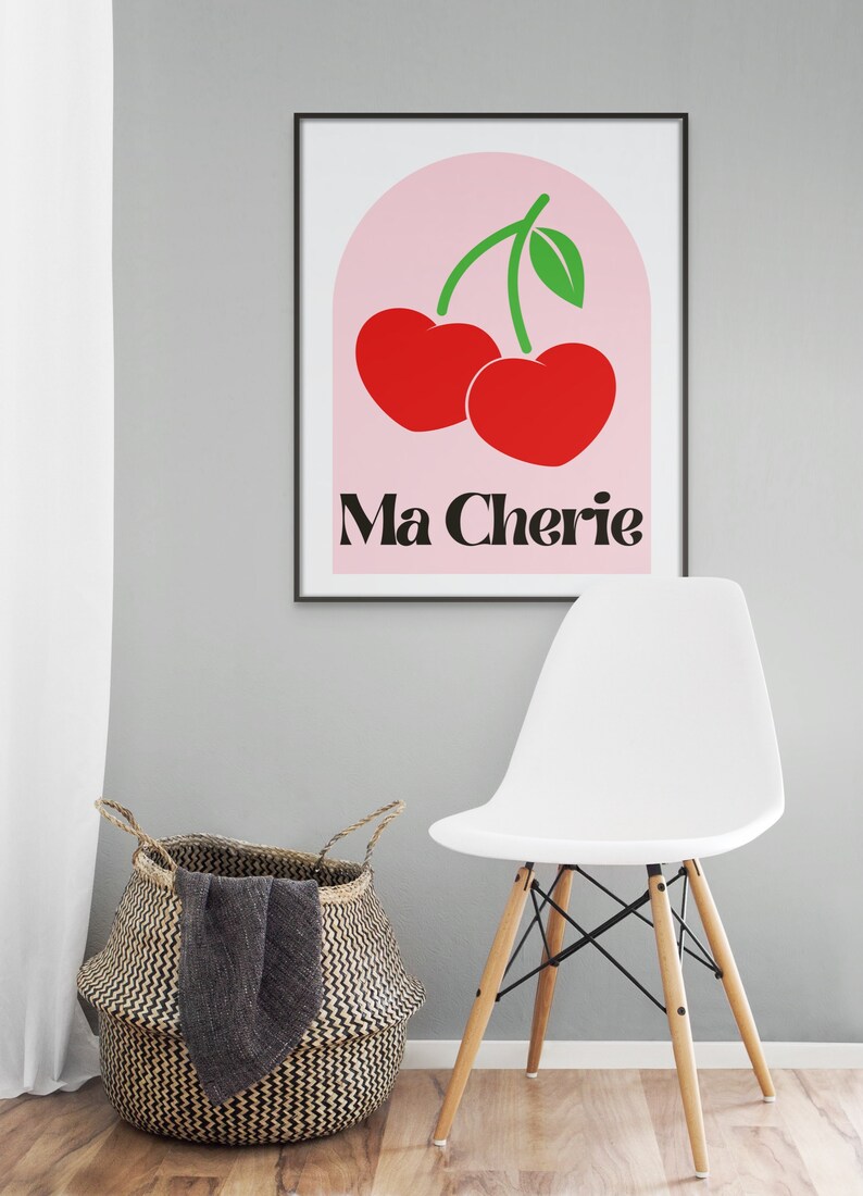 Cherry Poster: Ma Cherie Preppy Bedroom Print (digital Download) - Etsy