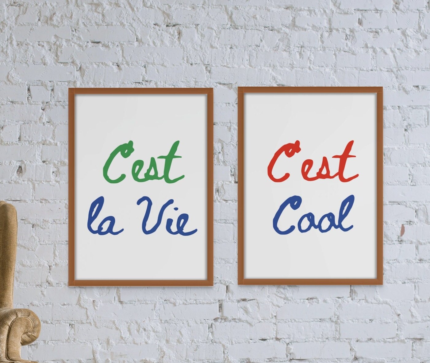 Cest La Vie Cest Cool Wall Art, French Quote Printable Poster, Blue Red ...