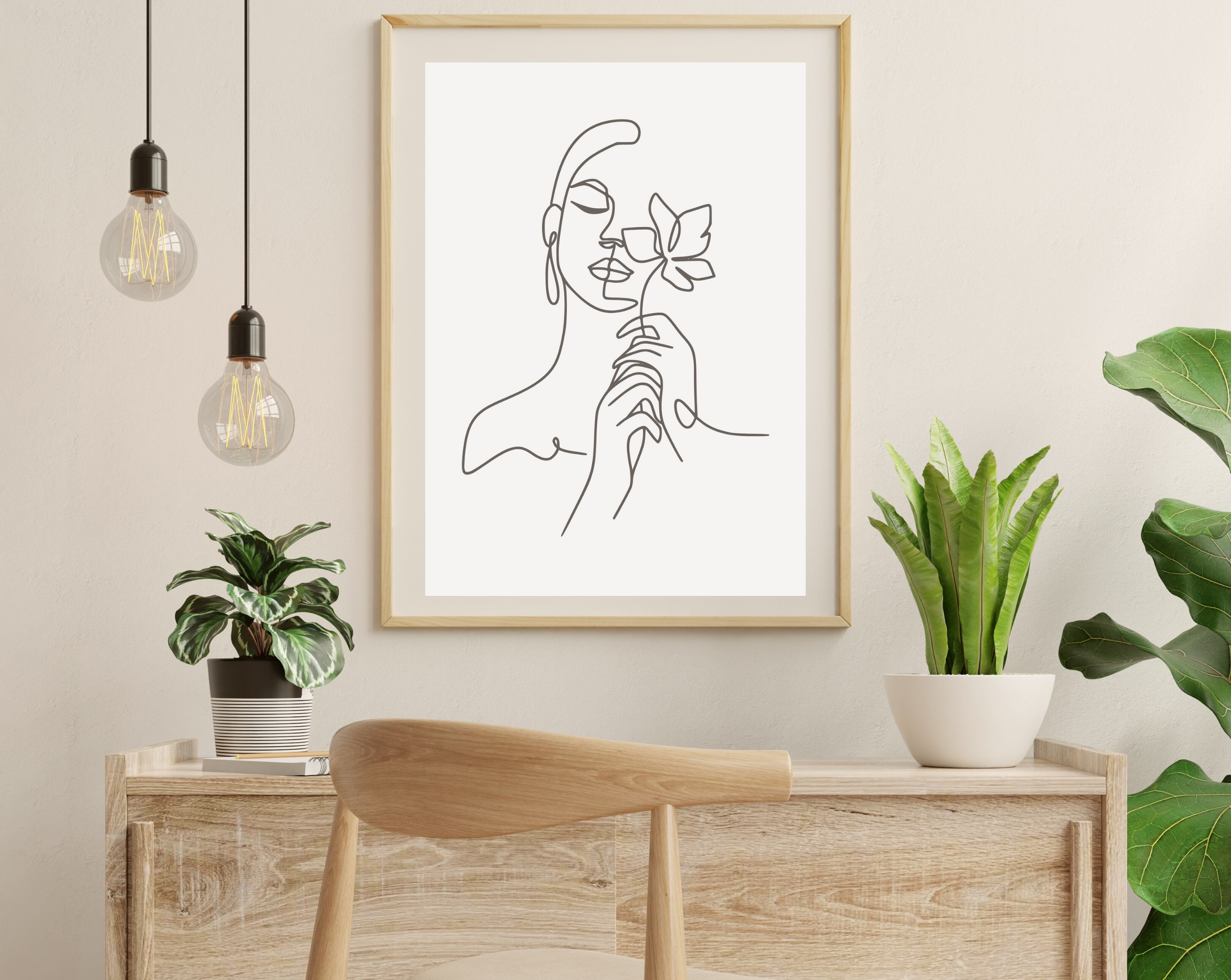 Woman Line Drawing Art Print Minimalist Feminine One Line - Etsy