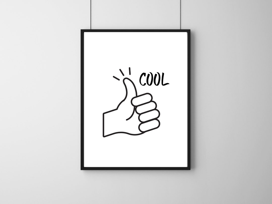 Thumbs up Wall Art Retro Art Print Trendy Poster Cool Art - Etsy