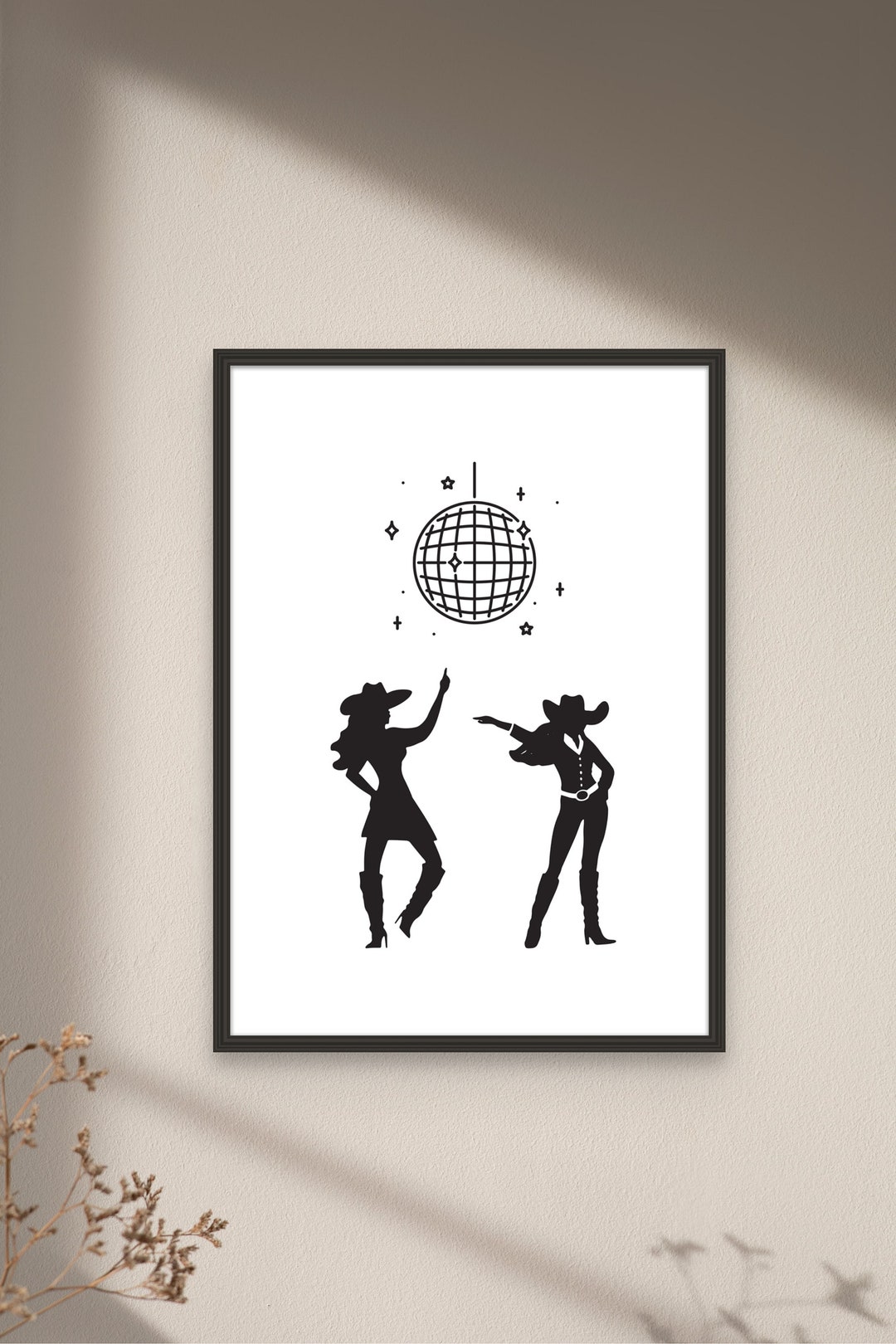 Coastal Cowboy Art Print, Disco Cowgirl Poster, Trendy Wall Decor ...