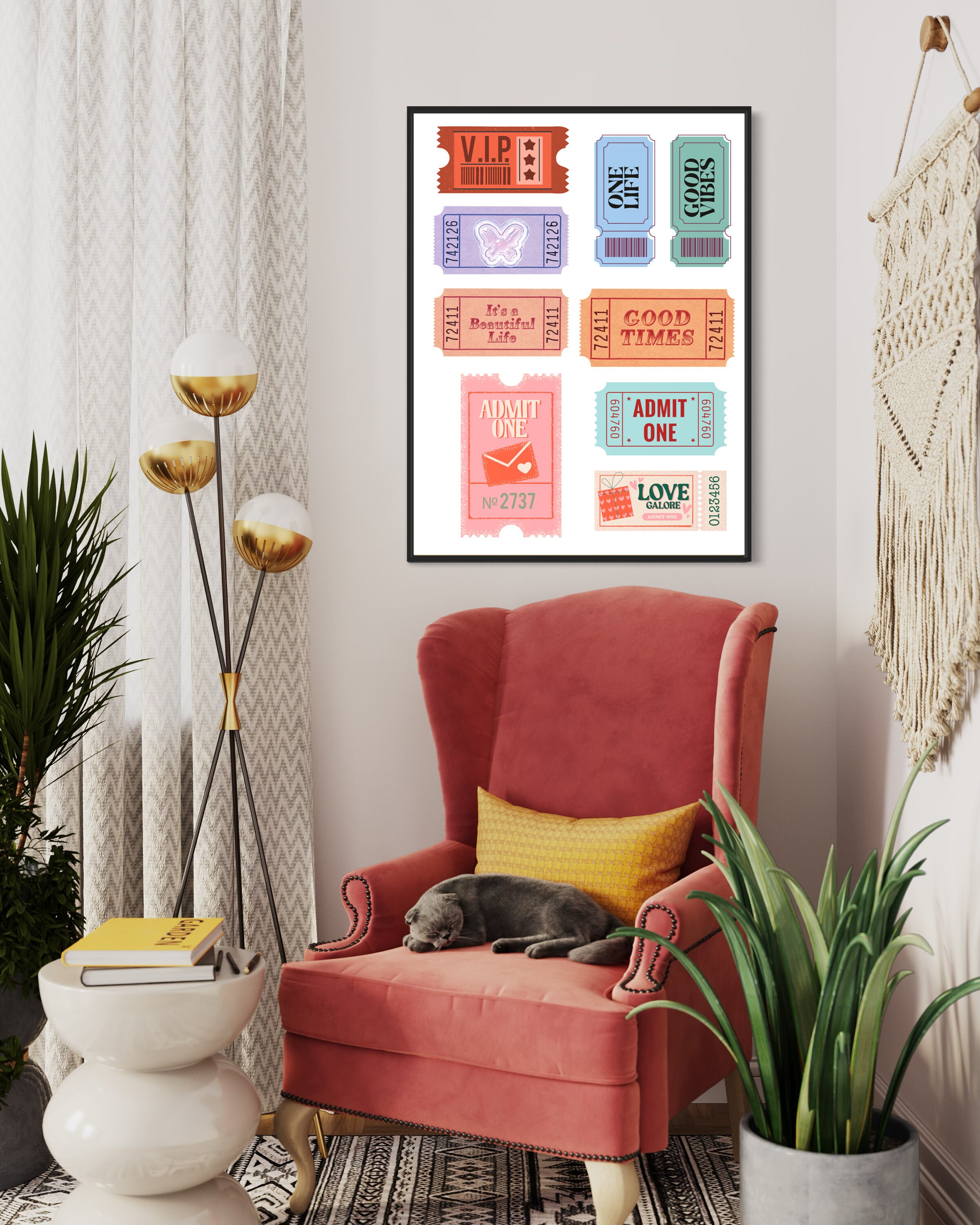 Trendy Wall Art, Life Ticket Stub Poster, Printable College Apartment ...