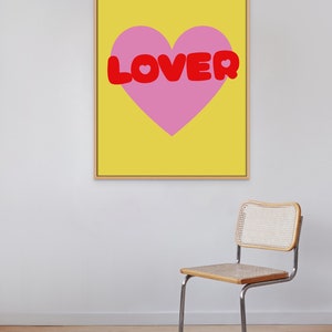 Lover Art Print, Love Heart Poster, Valentine's Day Decor, TS Lyric Art ...