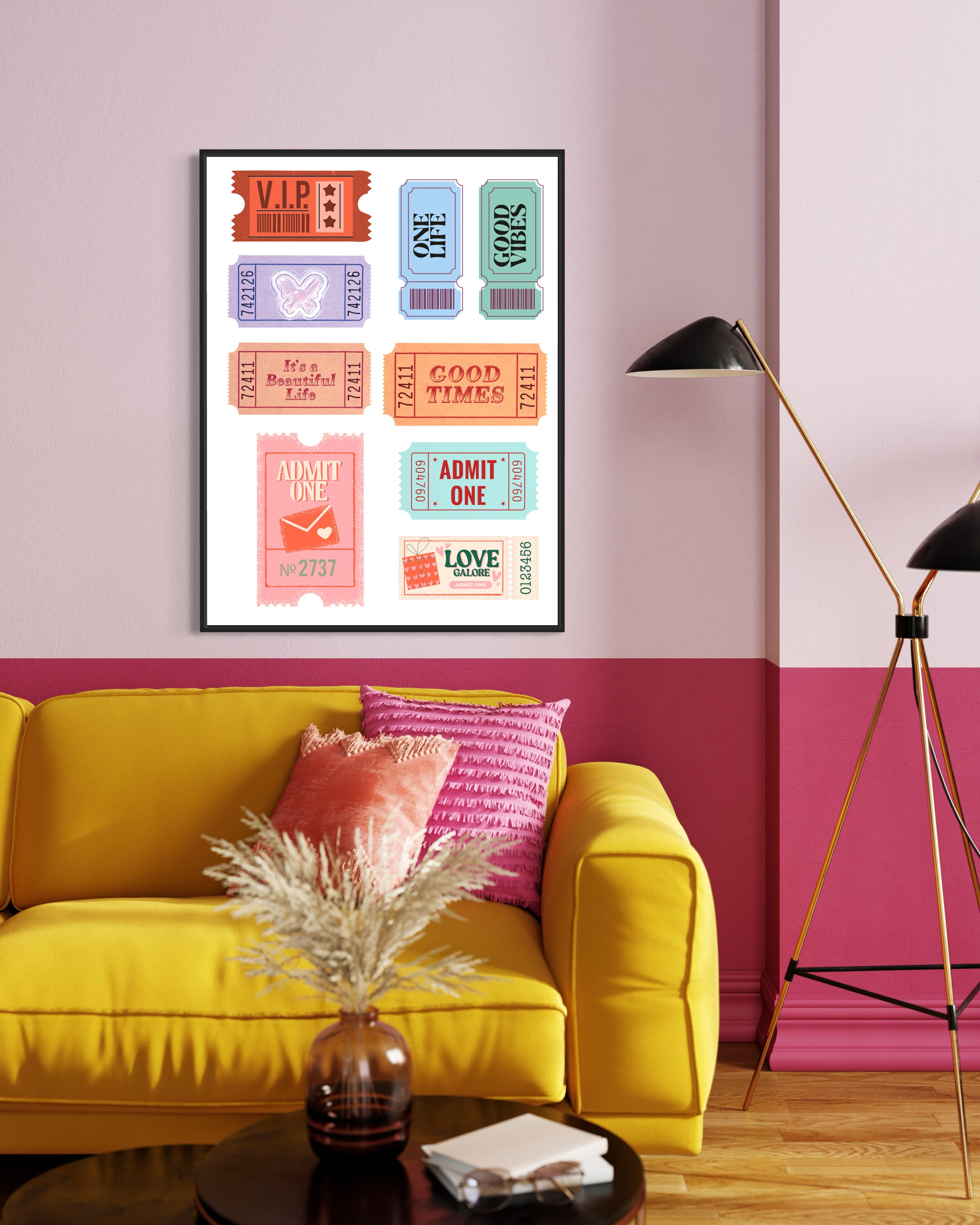 Trendy Wall Art, Life Ticket Stub Poster, Printable College Apartment ...