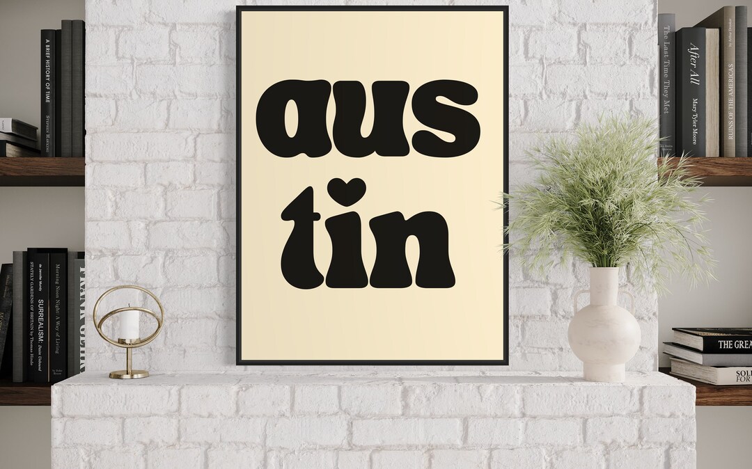 Austin Texas Typography Art Print: Bold Wall Decor (digital Download ...