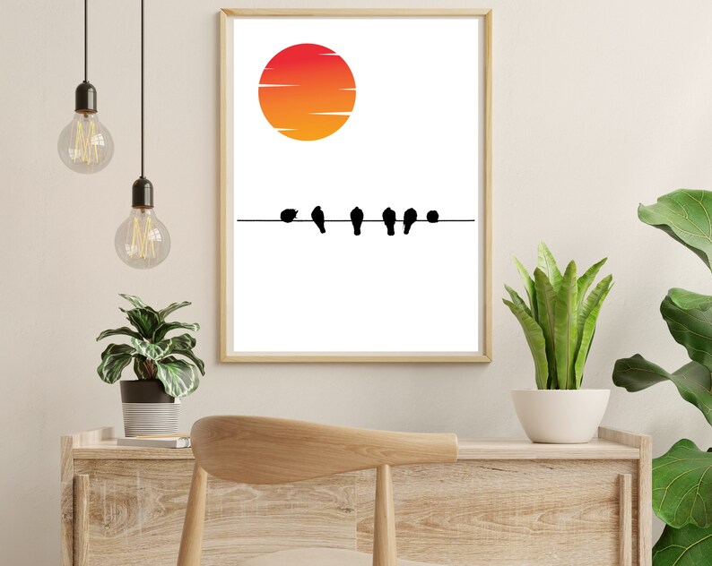 Birds on a Wire to the Saint, BOHO Style, Wall Art, Poster, Wall Art ...