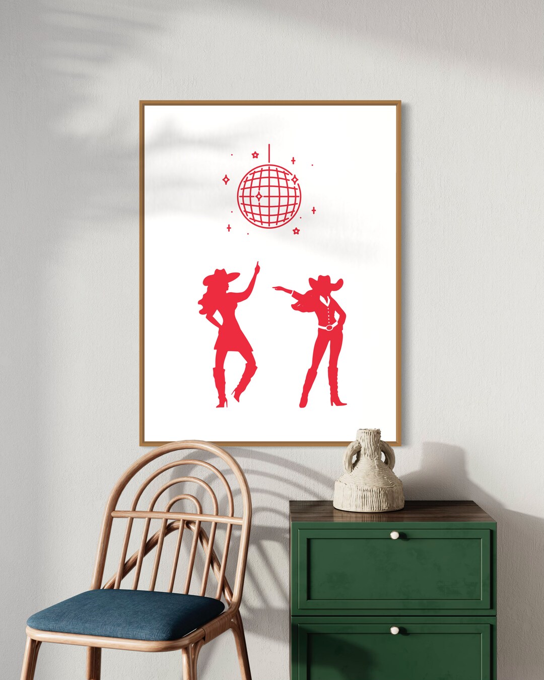 Coastal Cowboy Art Print, Disco Cowgirl Poster, Trendy Wall Decor ...