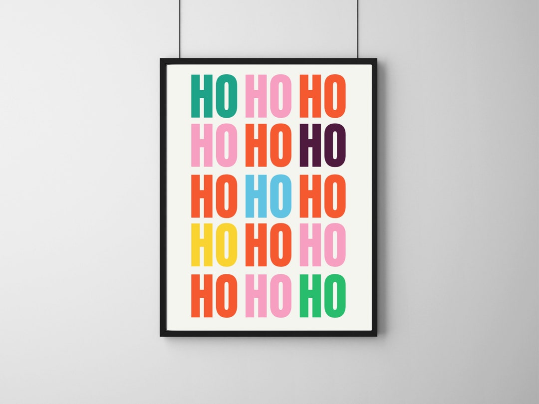 Ho Ho Ho Art Print Christmas Poster Colorful Holiday Wall - Etsy