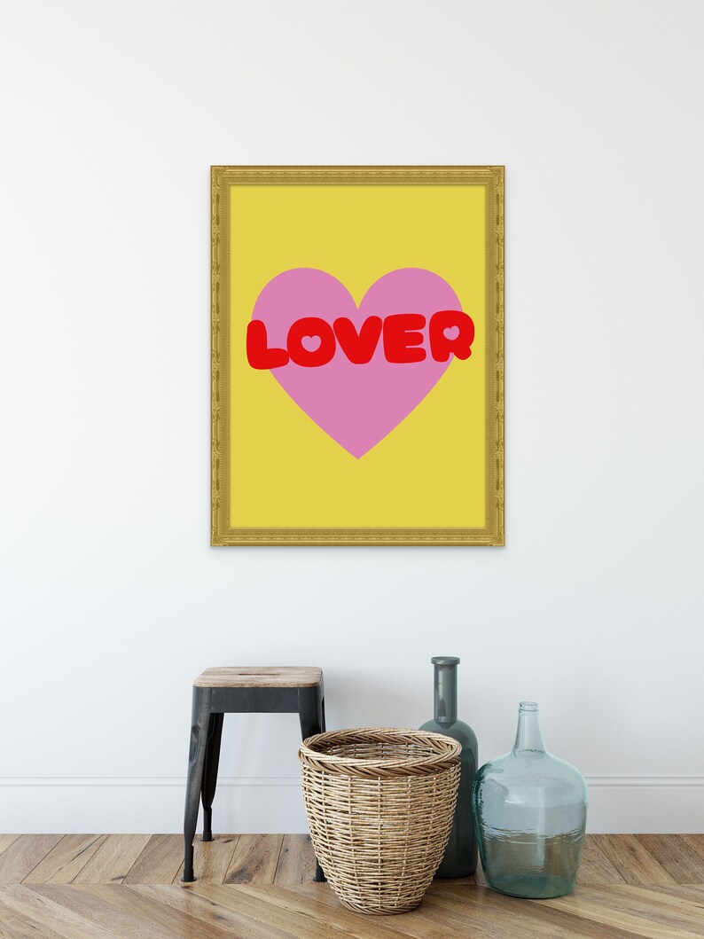 Lover Art Print, Love Heart Poster, Valentine's Day Decor, TS Lyric Art ...
