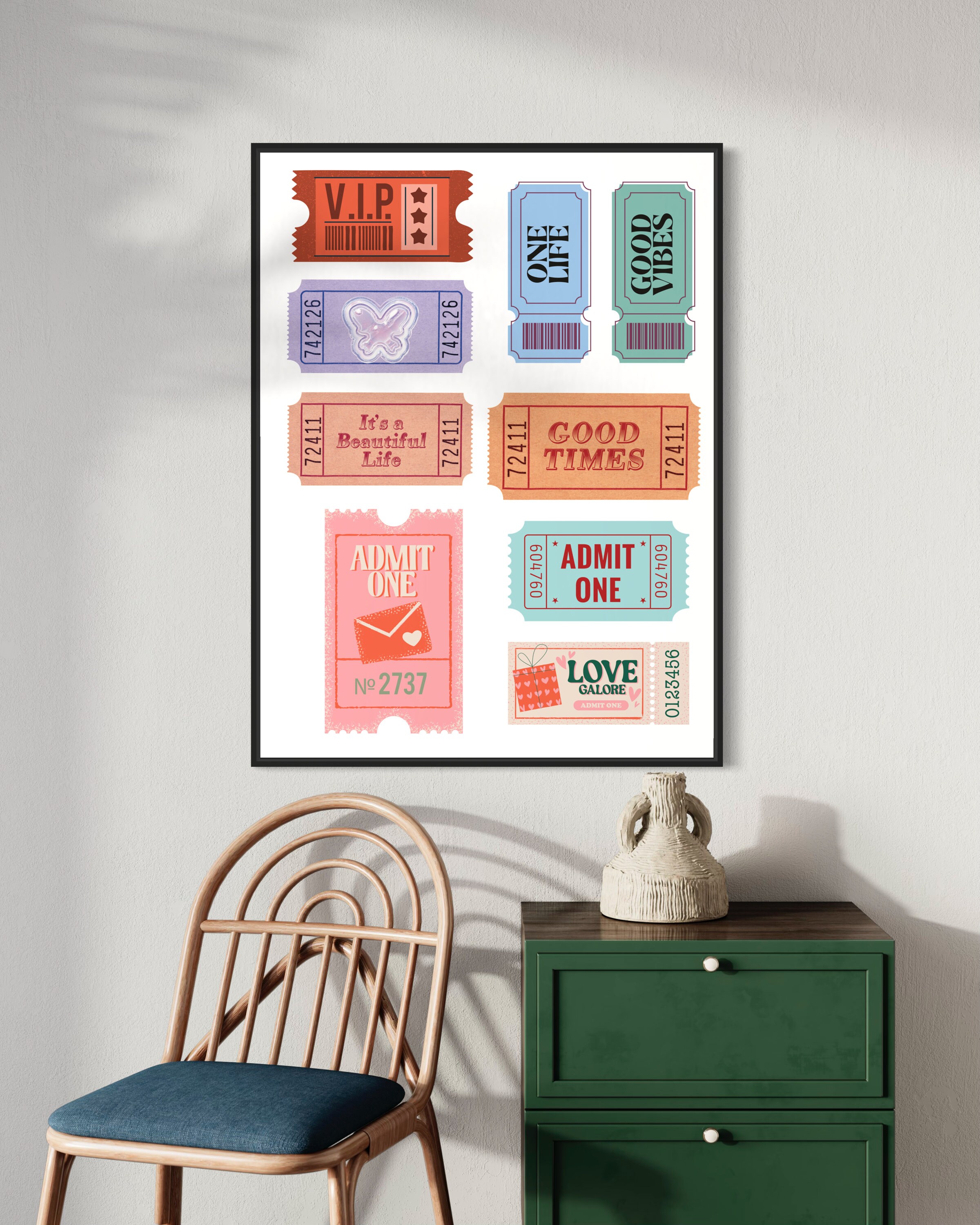 Trendy Wall Art, Life Ticket Stub Poster, Printable College Apartment ...