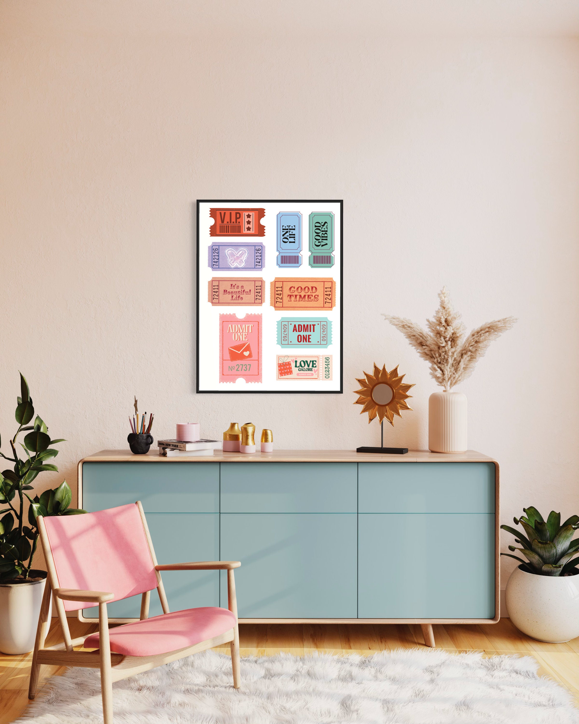 Trendy Wall Art, Life Ticket Stub Poster, Printable College Apartment ...