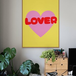 Lover Art Print, Love Heart Poster, Valentine's Day Decor, TS Lyric Art ...