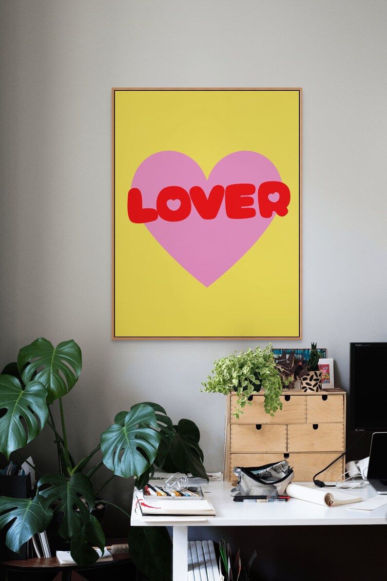 Lover Art Print, Love Heart Poster, Valentine's Day Decor, TS Lyric Art ...