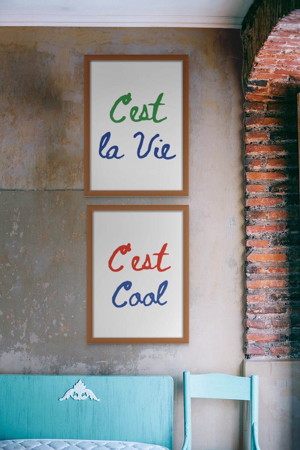 Cest La Vie Cest Cool Wall Art, French Quote Printable Poster, Blue Red ...