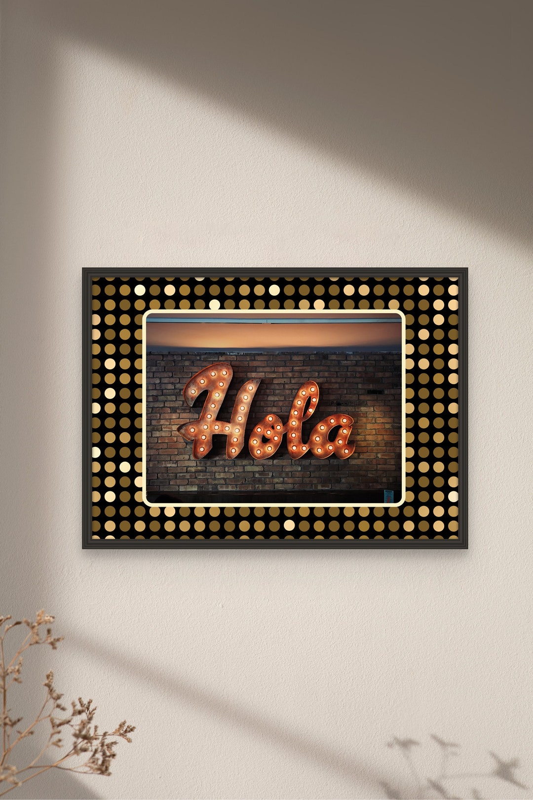 Hola Wall Art Print, Neon Sign Poster, Retro Wall Decor, Digital ...