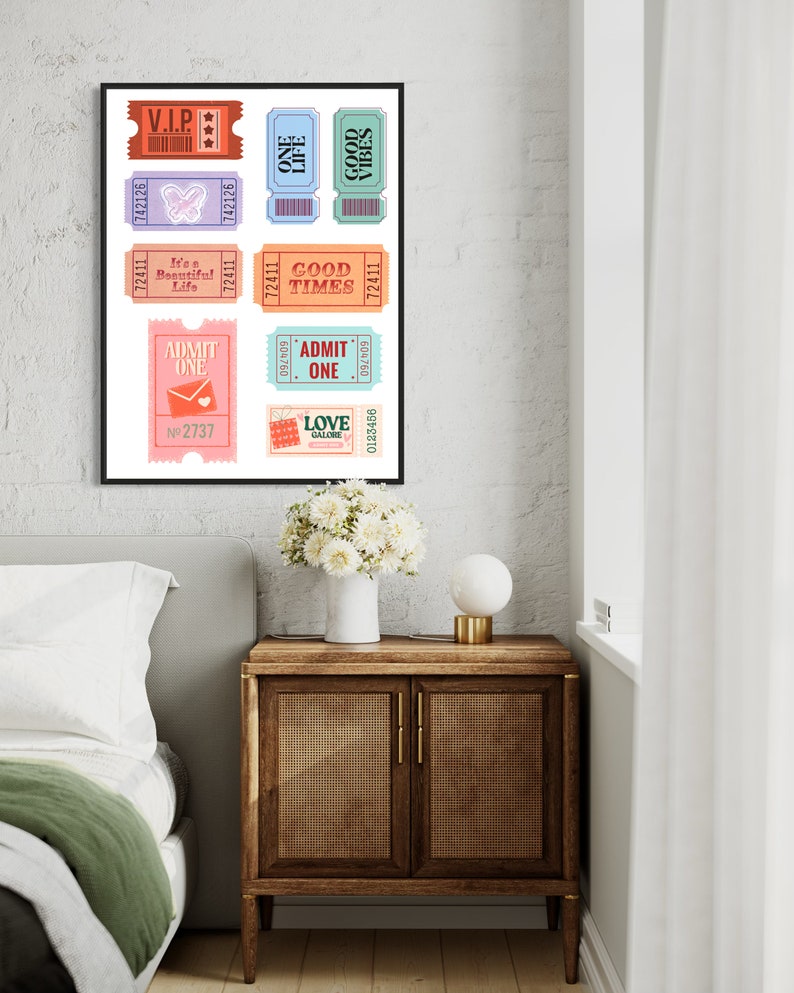 Trendy Wall Art, Life Ticket Stub Poster, Printable College Apartment ...