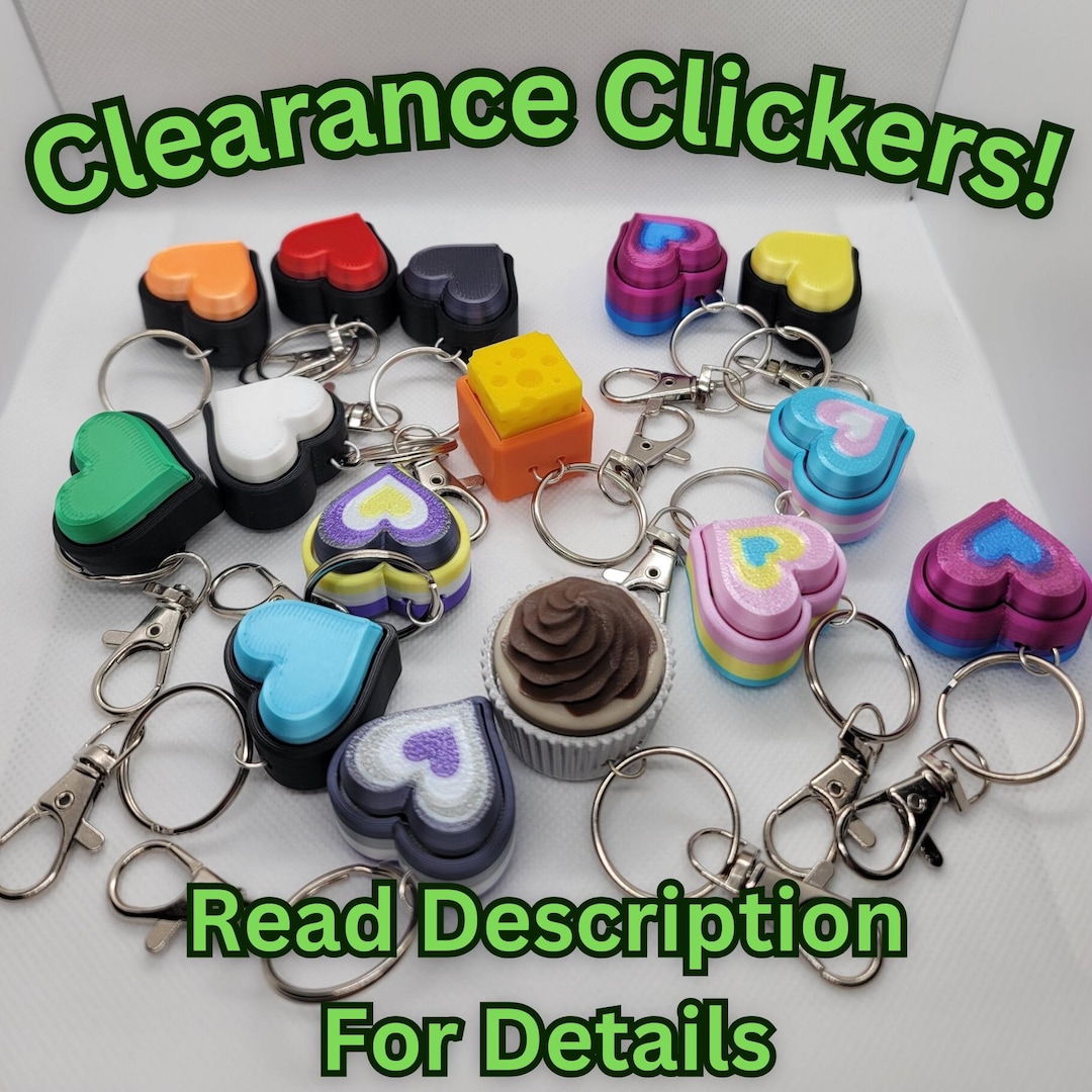 Clearance Clicker Fidget Keychains: Misprints & Old Designs! - Etsy