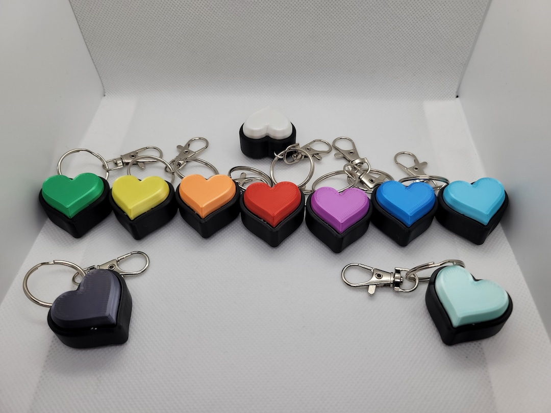 Color Fidget Heart Keychain Clicker - Etsy
