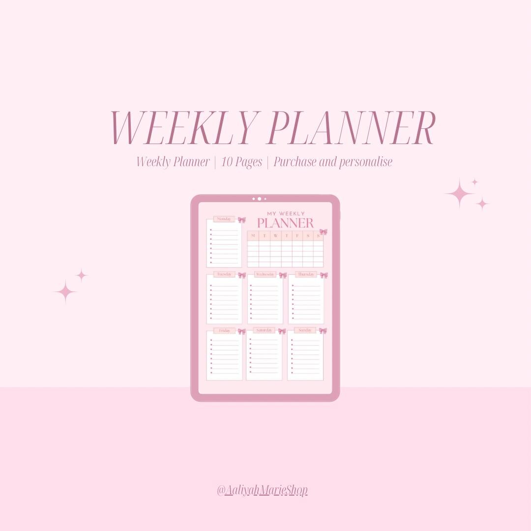 Digital Weekly Planner 2025 Weekly Digital Planner for Organising That ...