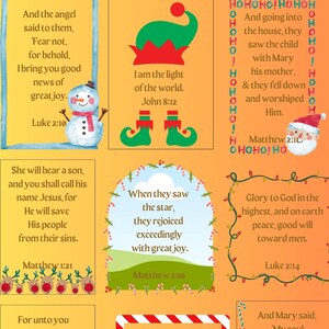 Elf on the Shelf Accessories, Kids Christmas Bible Verse Cards, 24 ...