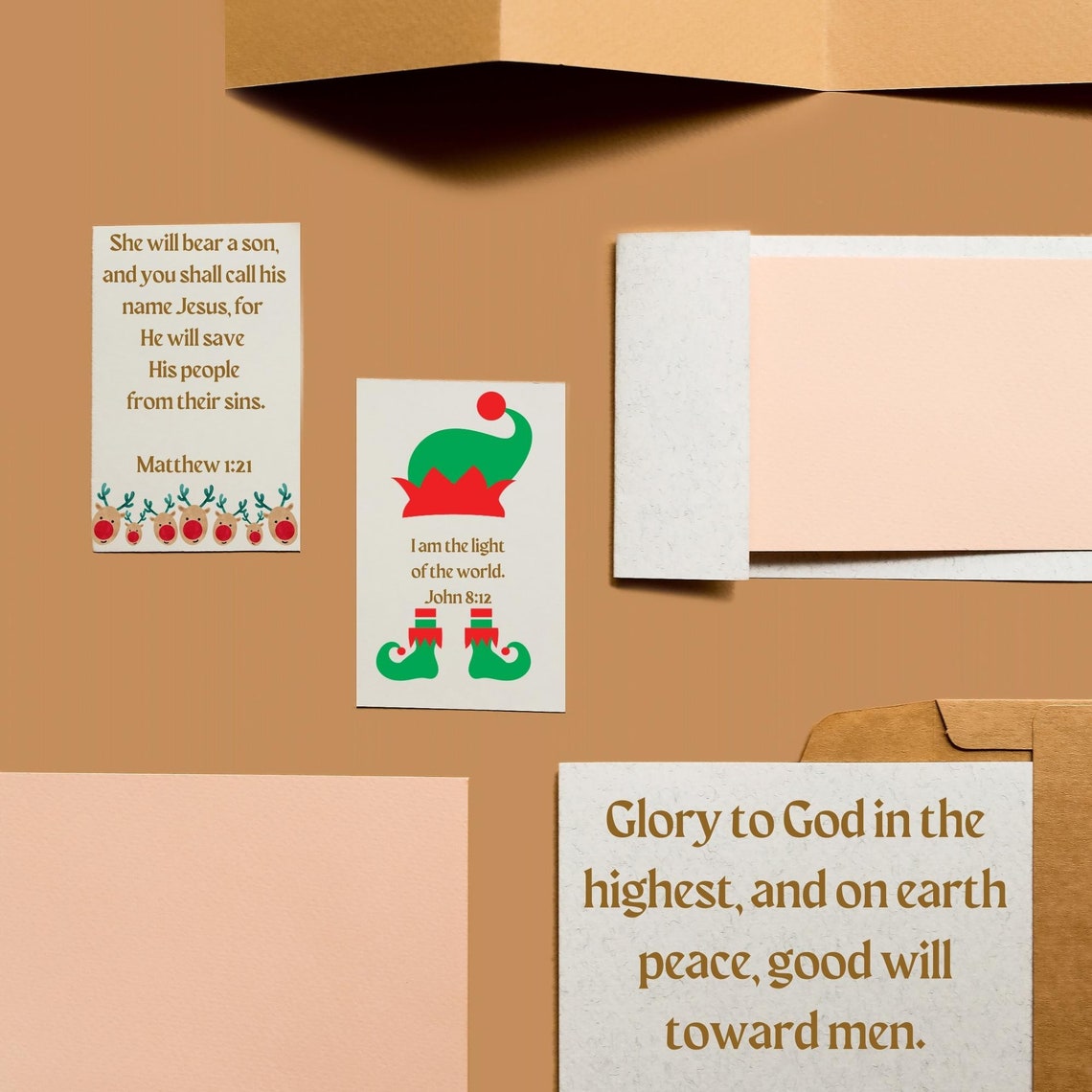 Elf on the Shelf Accessories, Kids Christmas Bible Verse Cards, 24 ...