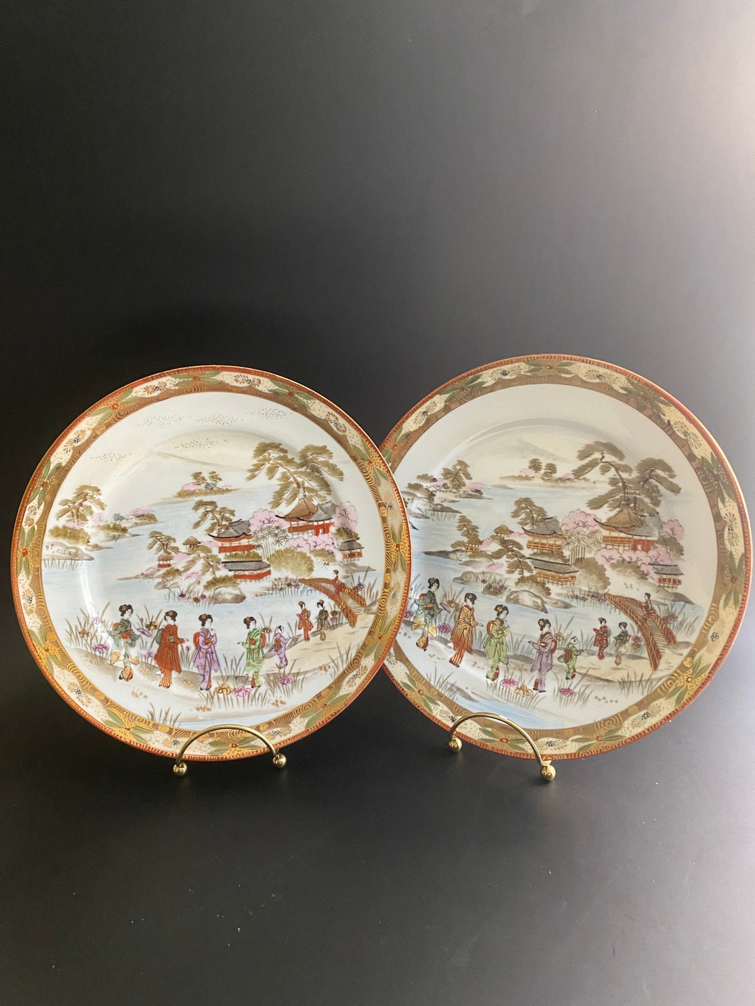 Nippon Royal Kaga Plates Decorative Collectible Plates Japanese Geisha ...