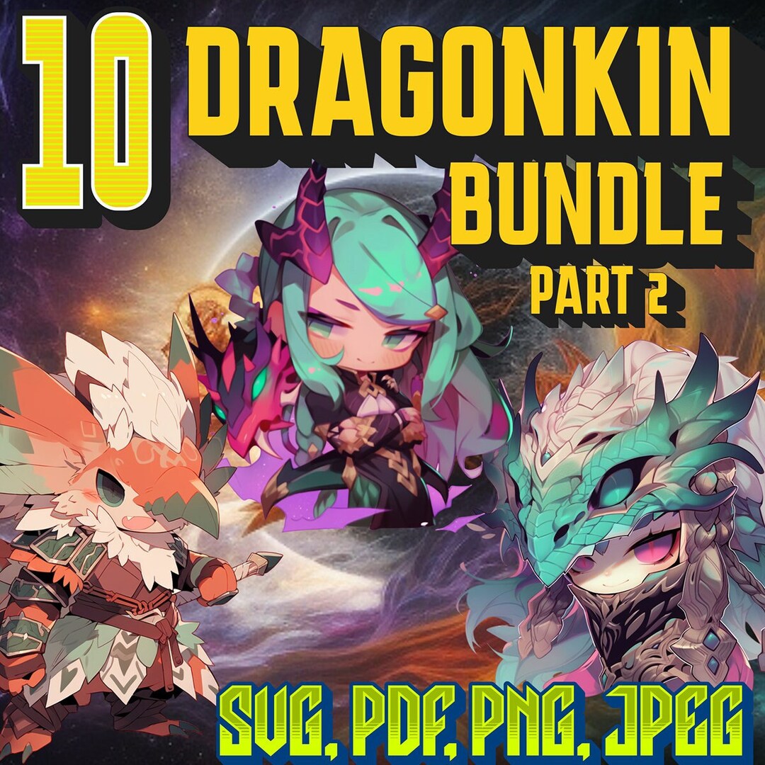 10-pack Dragonkin Bundle P2 | Dragons Png | Dragons Svg | Animal Svg ...