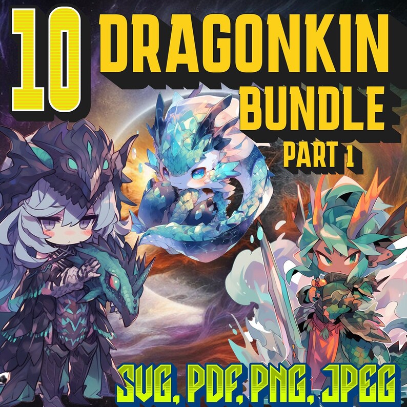 10-pack Dragonkin Bundle P1 | Dragons Png | Dragons Svg | Animal Svg ...
