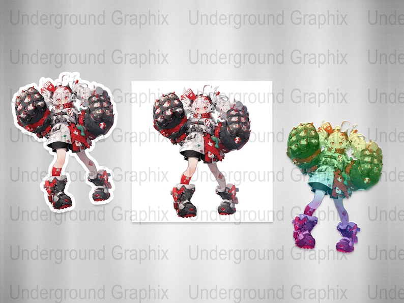 Anime Techno Warriors Digital Art, Colorful Mech Characters, Printable ...