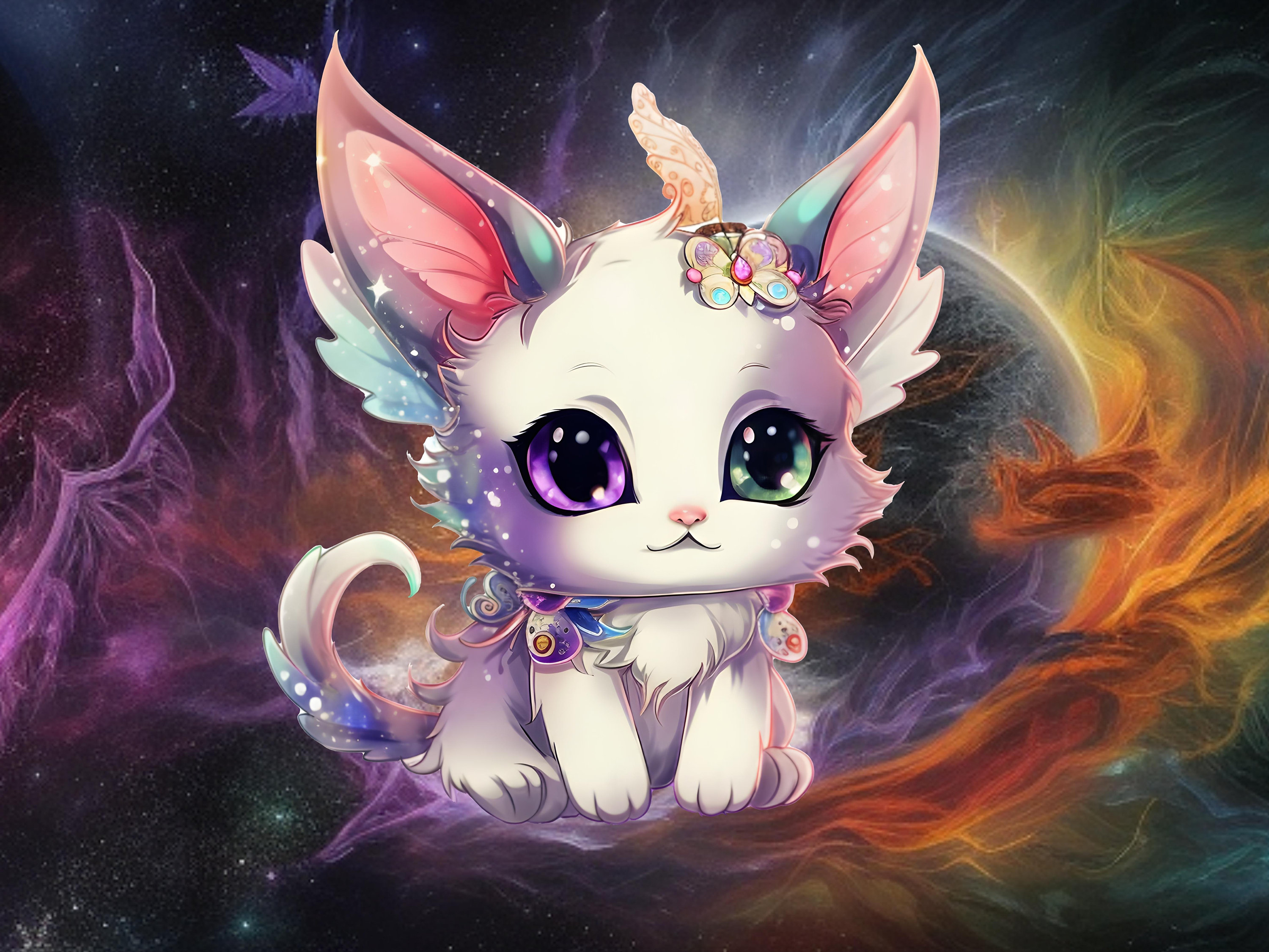 10 Fairy Cat Bundle Magical Clipart S1| Instant Download | Cat Jpgs ...