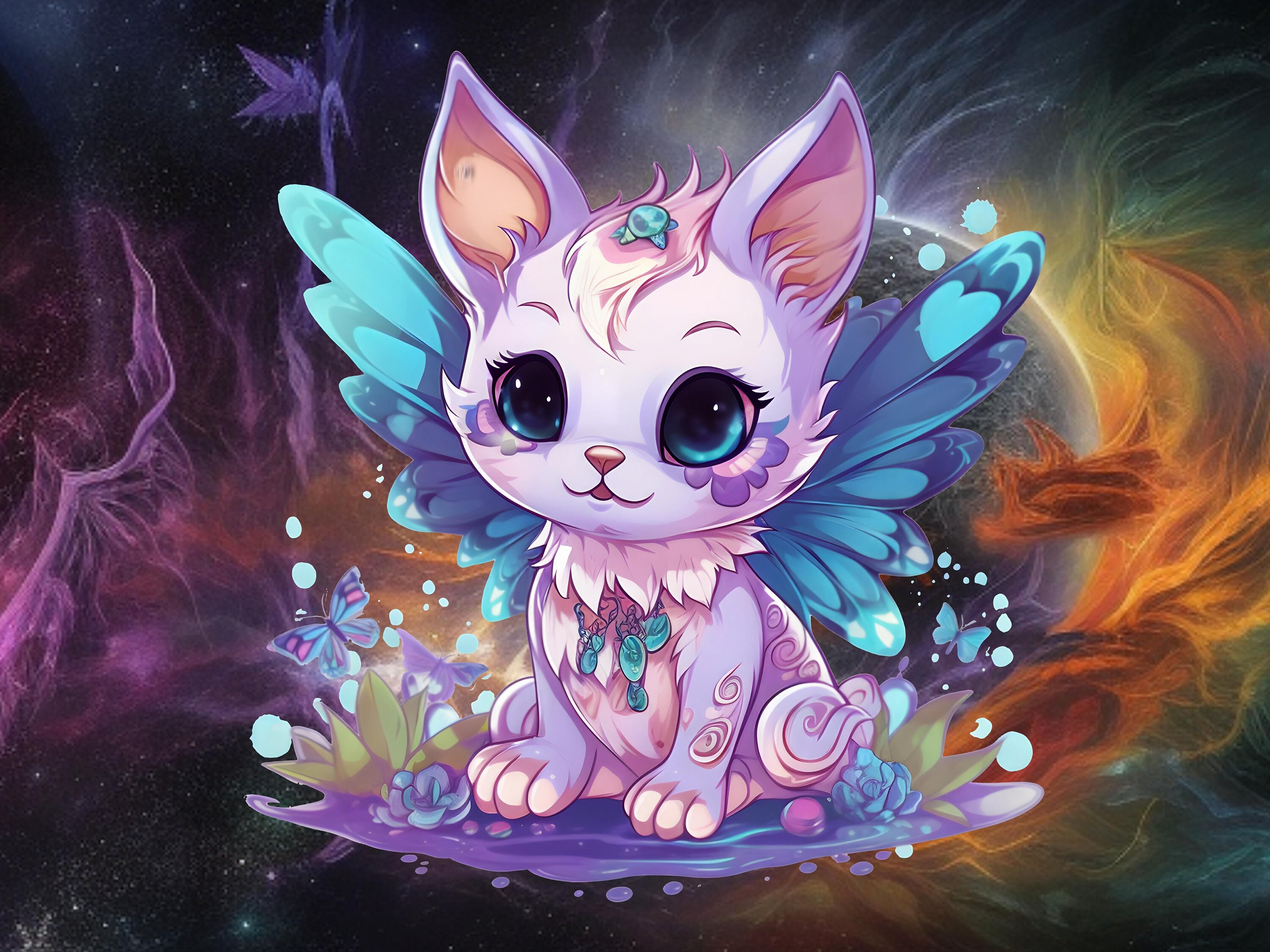 10 Fairy Cat Bundle Magical Clipart S1| Instant Download | Cat Jpgs ...