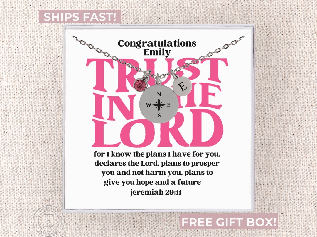 Christian Graduation Necklace Custom Religious Graduation Jewelry ...