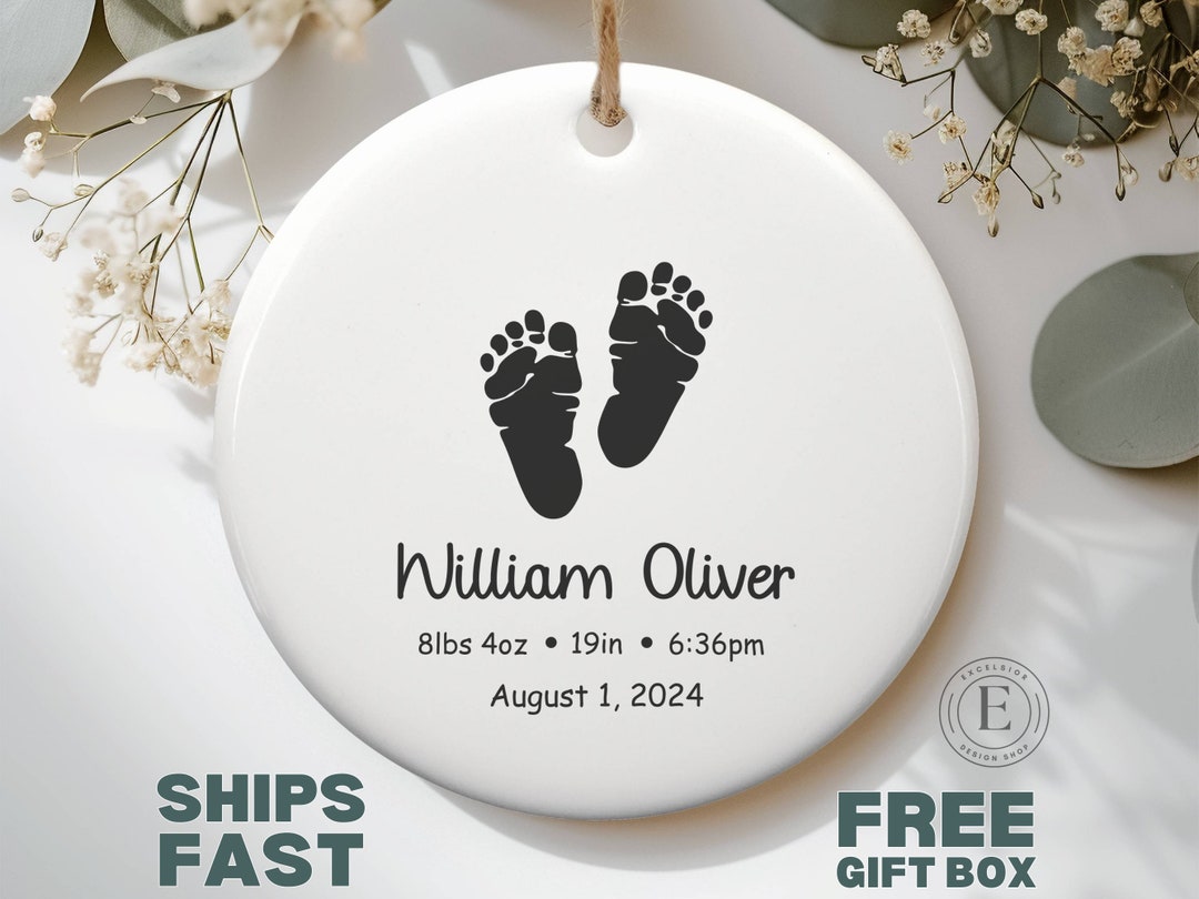 Custom Newborn Birth Stats Ornament Personalized New Baby Stats ...