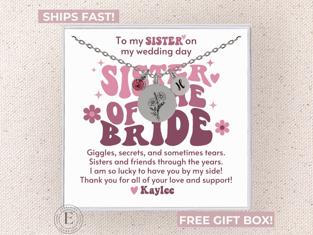 Sister of the Bride Necklace Custom Bride Sister Jewelry Personalized ...
