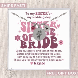 Sister of the Bride Necklace Custom Bride Sister Jewelry Personalized ...