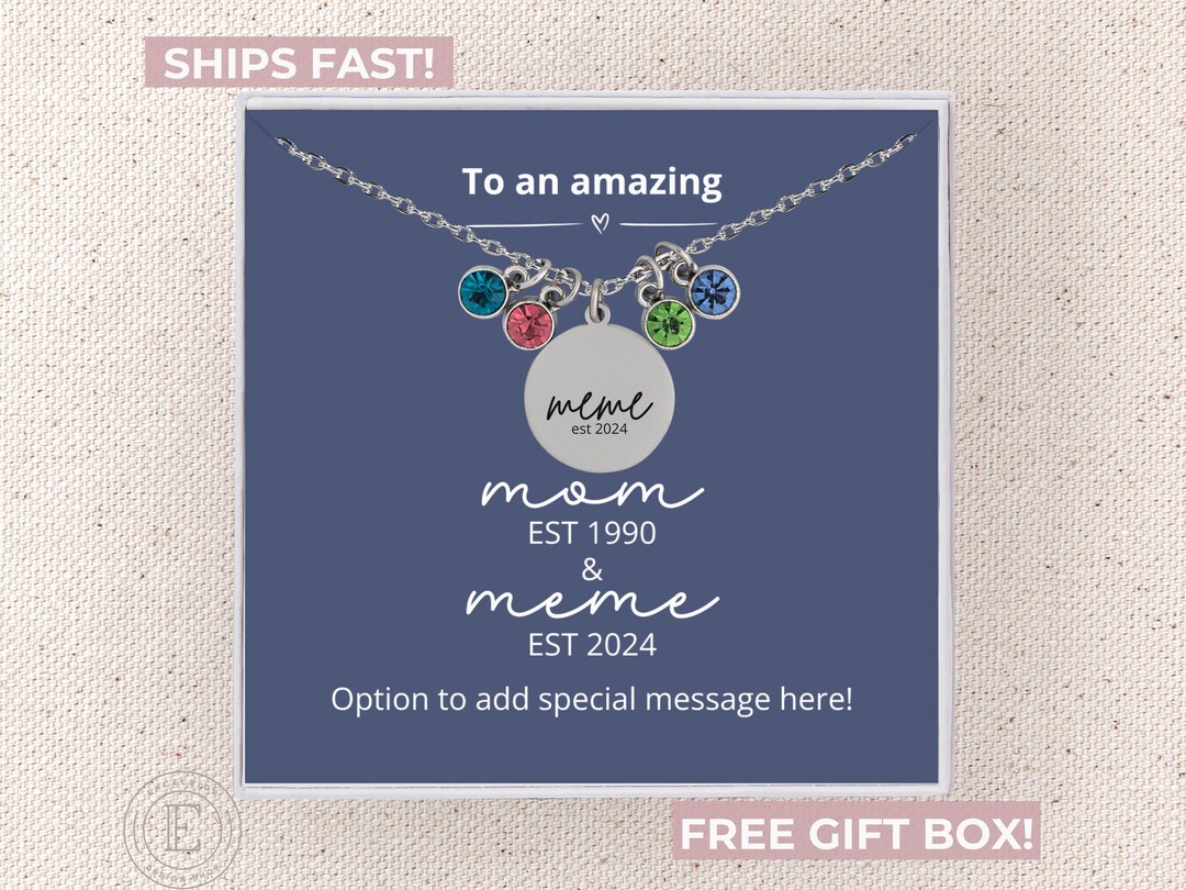 Meme Necklace Personalized Meme Jewelry Custom Meme Birthstone Necklace ...