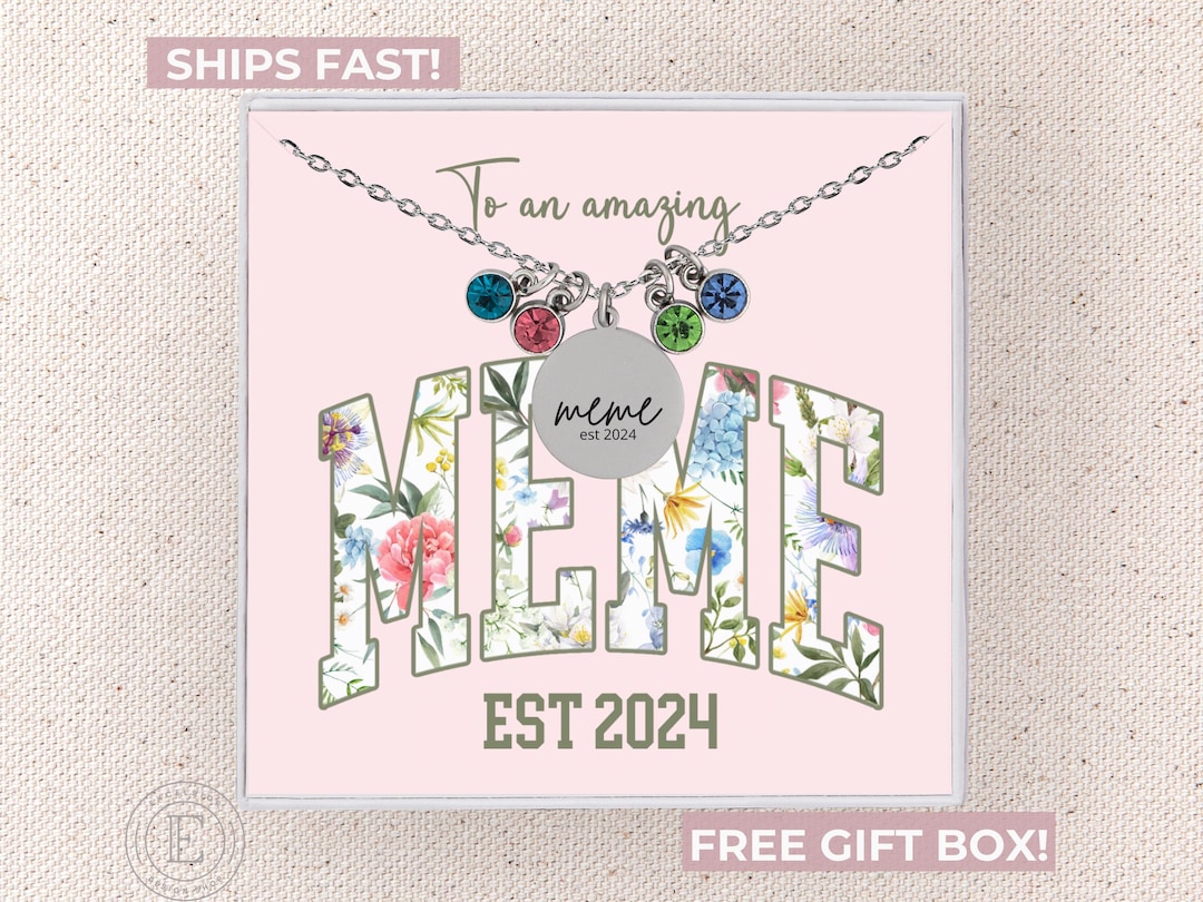 Meme Necklace Personalized Meme Jewelry Custom Meme Birthstone Necklace ...