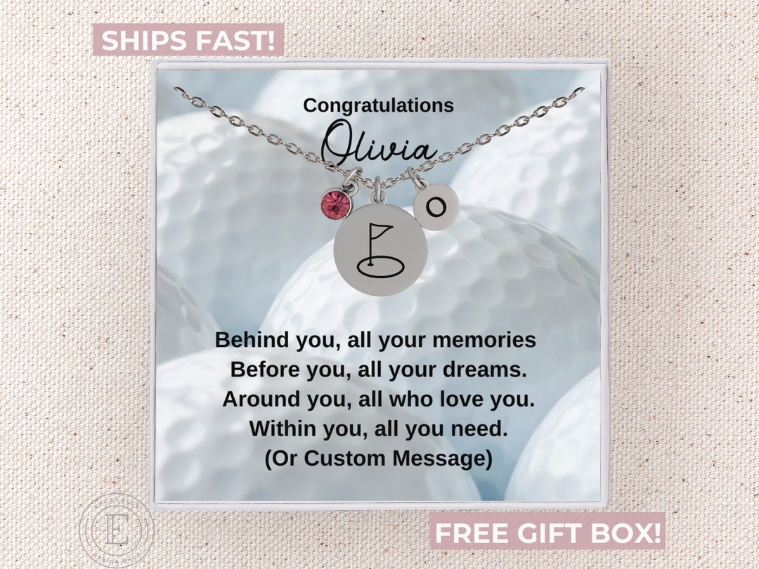 Golf Graduation Necklace Custom Golfer Graduation Jewelry for Golf Team ...