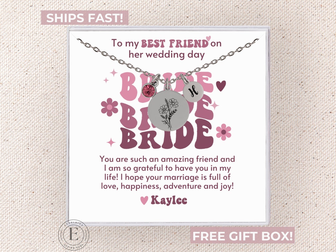 Best Friend Wedding Day Necklace From Best Friend to Bride Jewelry ...