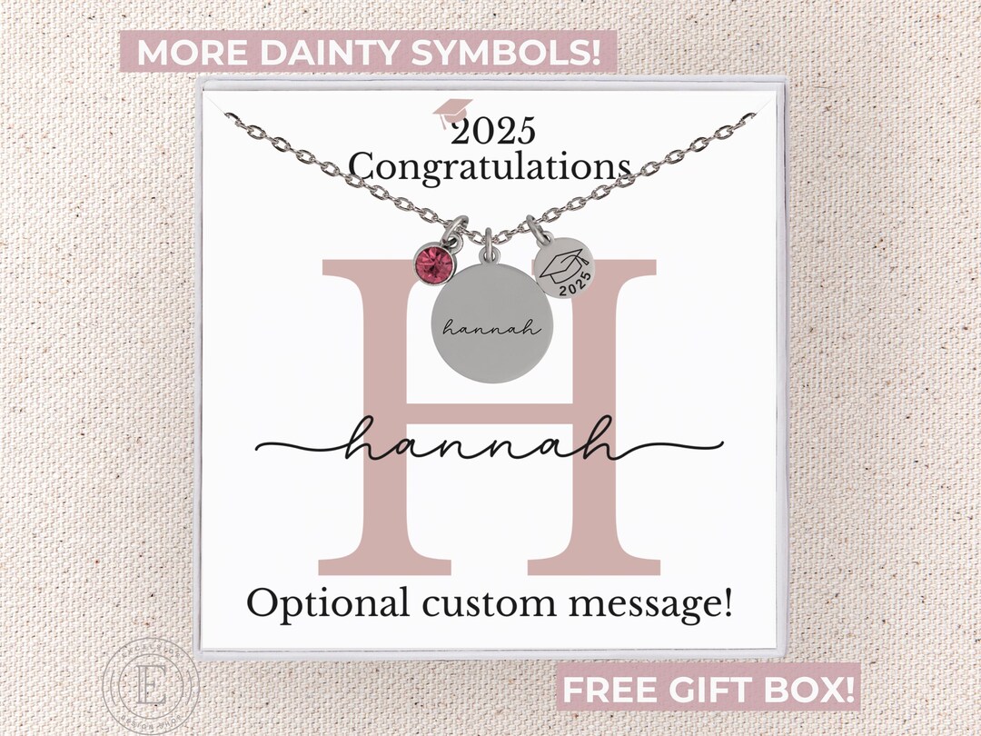 High School Graduation Necklace Custom Graduation Jewelry High School ...
