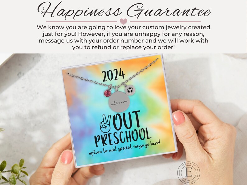 Preschool Graduation Necklace Custom Pre-k Graduation Jewelry ...