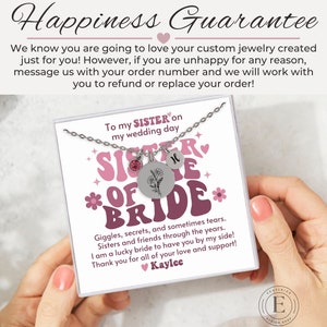 Sister of the Bride Necklace Custom Bride Sister Jewelry Personalized ...
